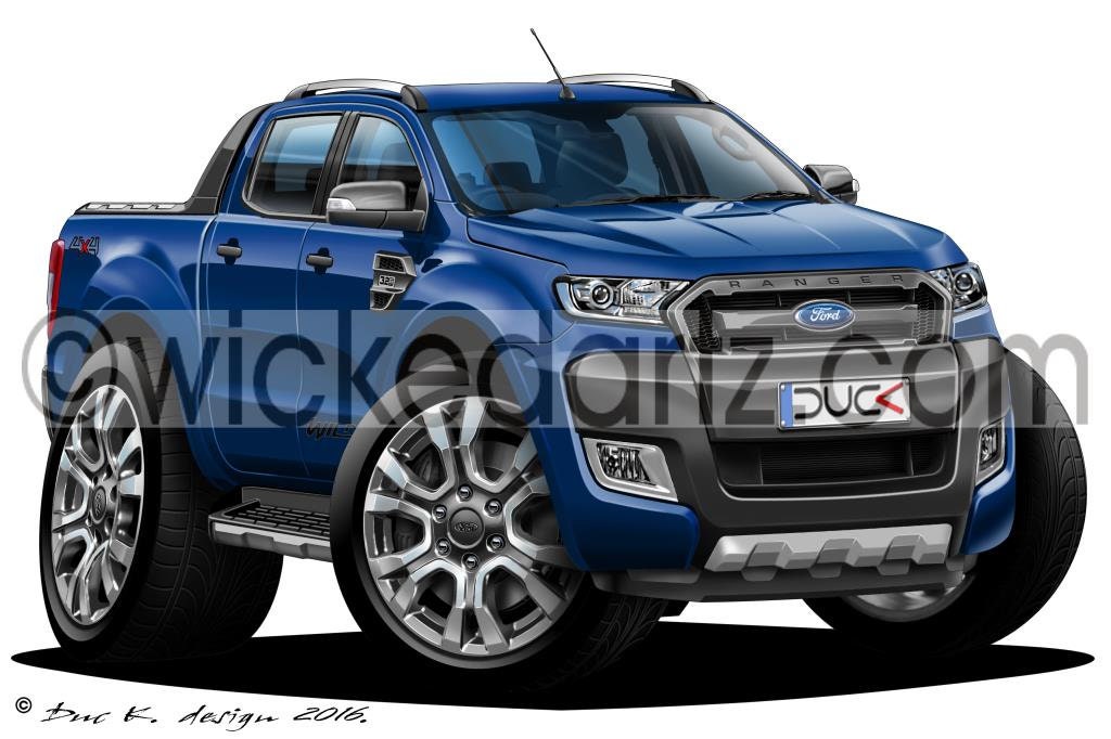 Wicked Artz Cartoon Caricature Car Art Picture Ford Ranger Wildtrack ...
