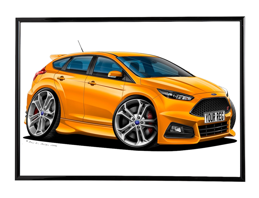 Wicked Artz Cartoon Caricature Car Art Picture of a Ford Focus MK3 ST ...