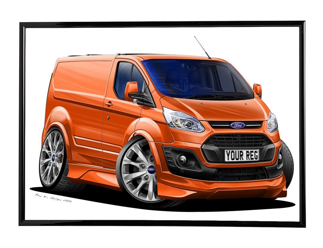 Wicked Artz Cartoon Caricature Car Art Picture of a Ford Transit MK8 ...