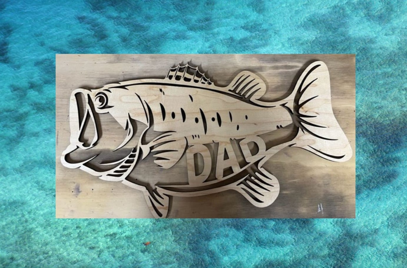 Large Mouth Bass Fishing Sign With DAD - Also Available With Grandpa ...