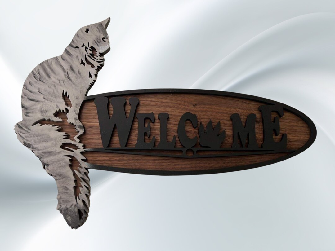 Cat Welcome Sign | Door Hanger | Gifts for Cat Lovers | Cat Decor | Cat ...
