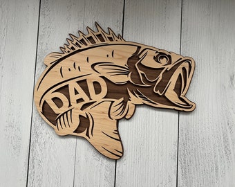Bass Sign- Dad, Grandpa, Uncle, or Papa-wood - Etsy