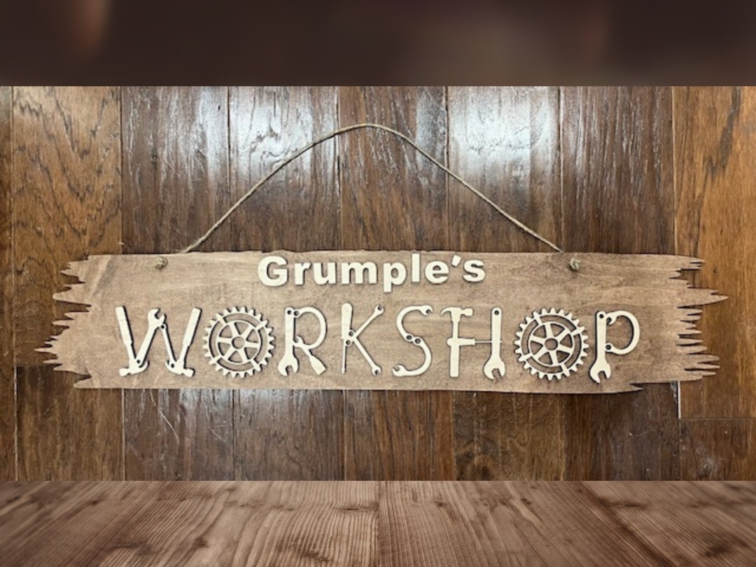 Personalized Workshop Sign Custom Signage Personalized Gifts Workshop ...