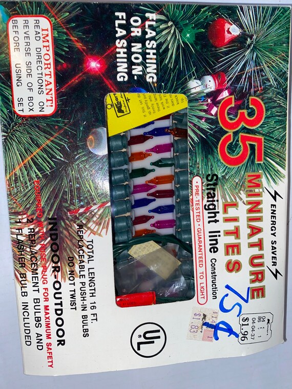 Vintage Set of 35 Indoor Outdoor Genuine Miniature Lights KMART TRIMA Home Color for Parts Not Working Etsy