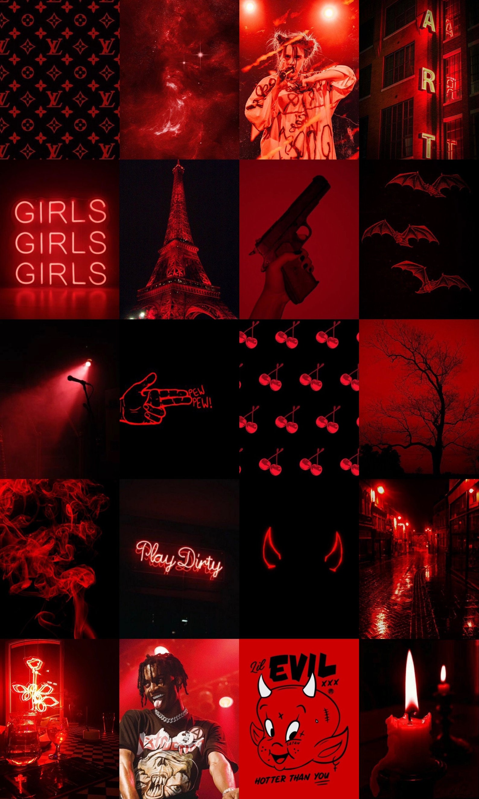 Red Collage Kit, Red/black/white Aesthetic Wall Collage Kit, Room Decor ...