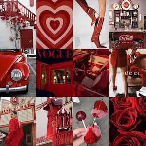 Red Collage Kit, Red/black/white Aesthetic Wall Collage Kit, Room Decor ...
