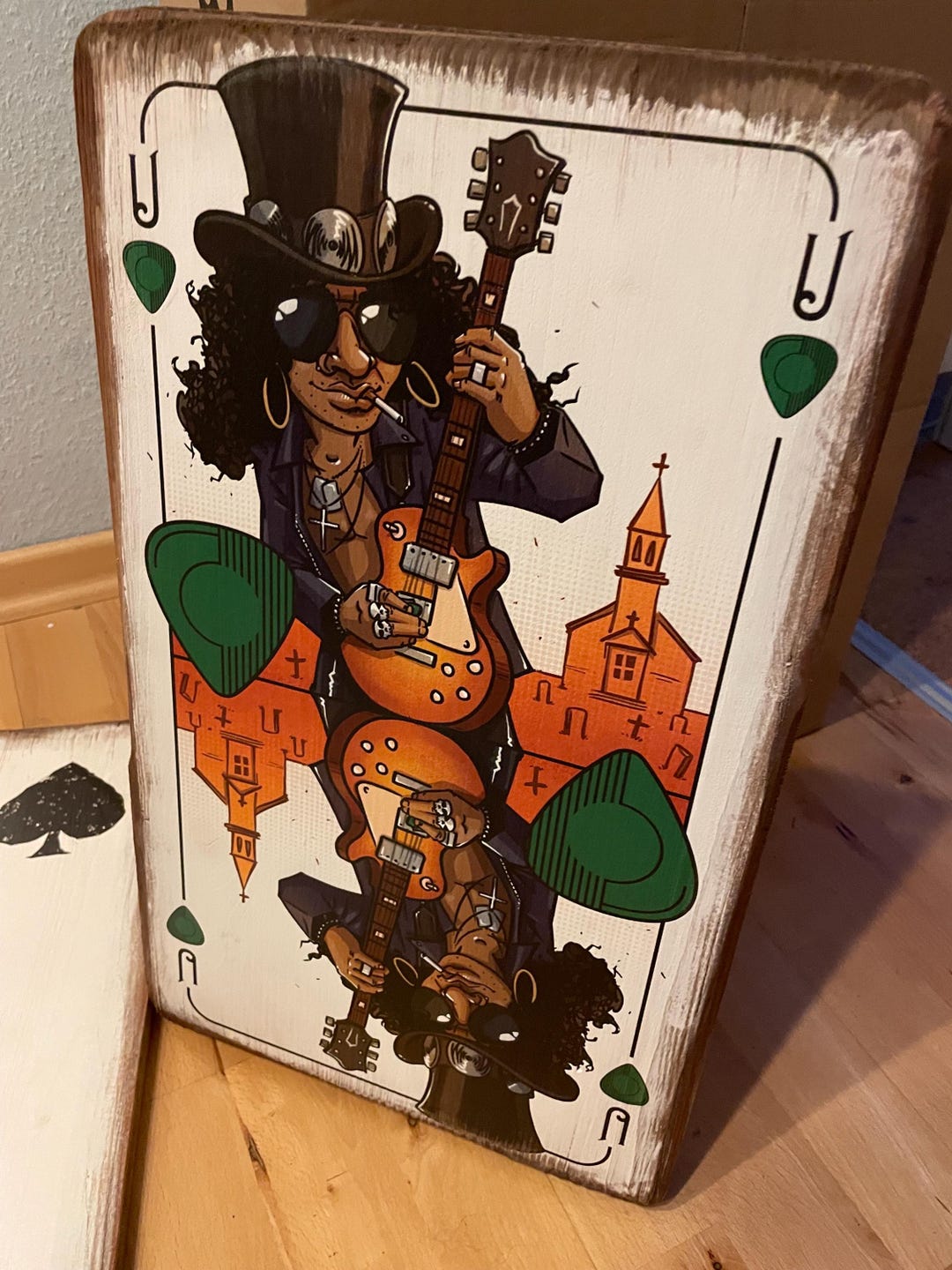 Slash / Playing Card Wood Print / 30 X 50 Cm / With Hanging - Etsy