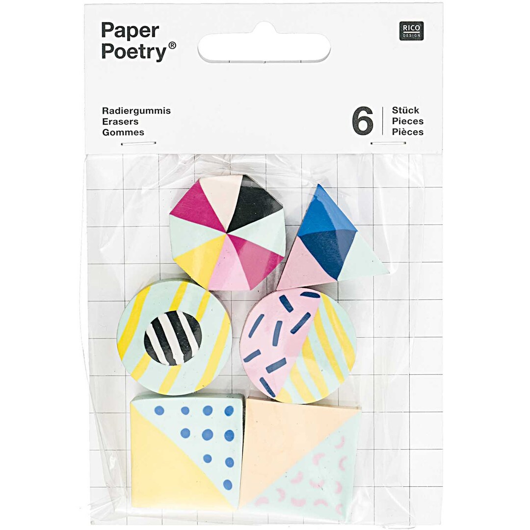 Modern Eraser Set of 6 Graphic Patterns - Etsy