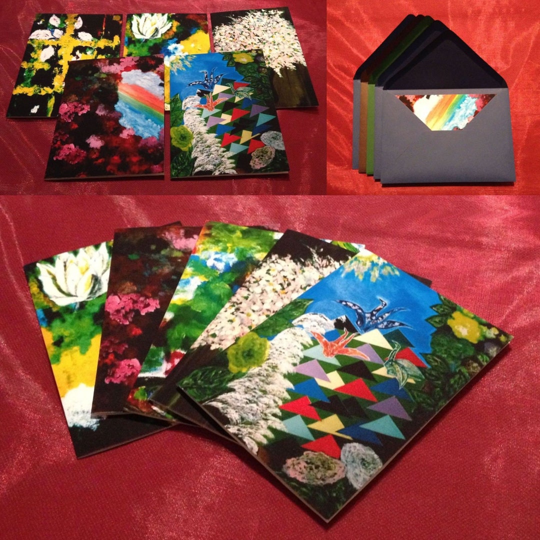 Selection: Greeting Card Set 5-piece Oil Painting print Extraordinary ...