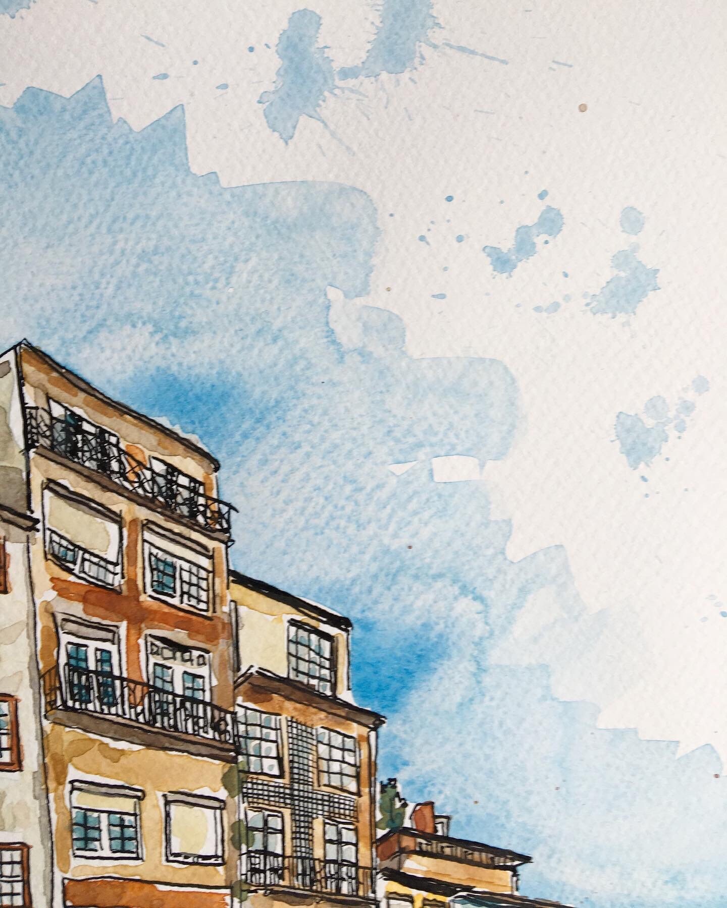 Porto, Portugal Original Watercolour & Indian Ink Painting on A3 ...