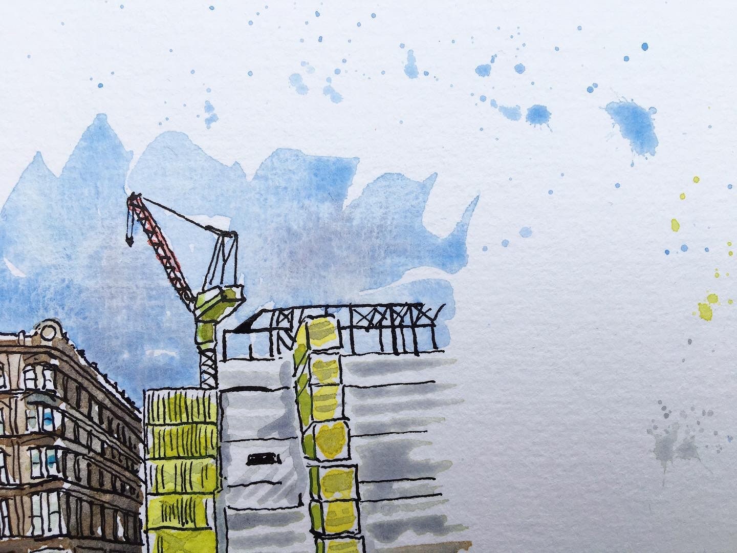 Primark Building, Under Construction. Belfast, NI Original Watercolour ...