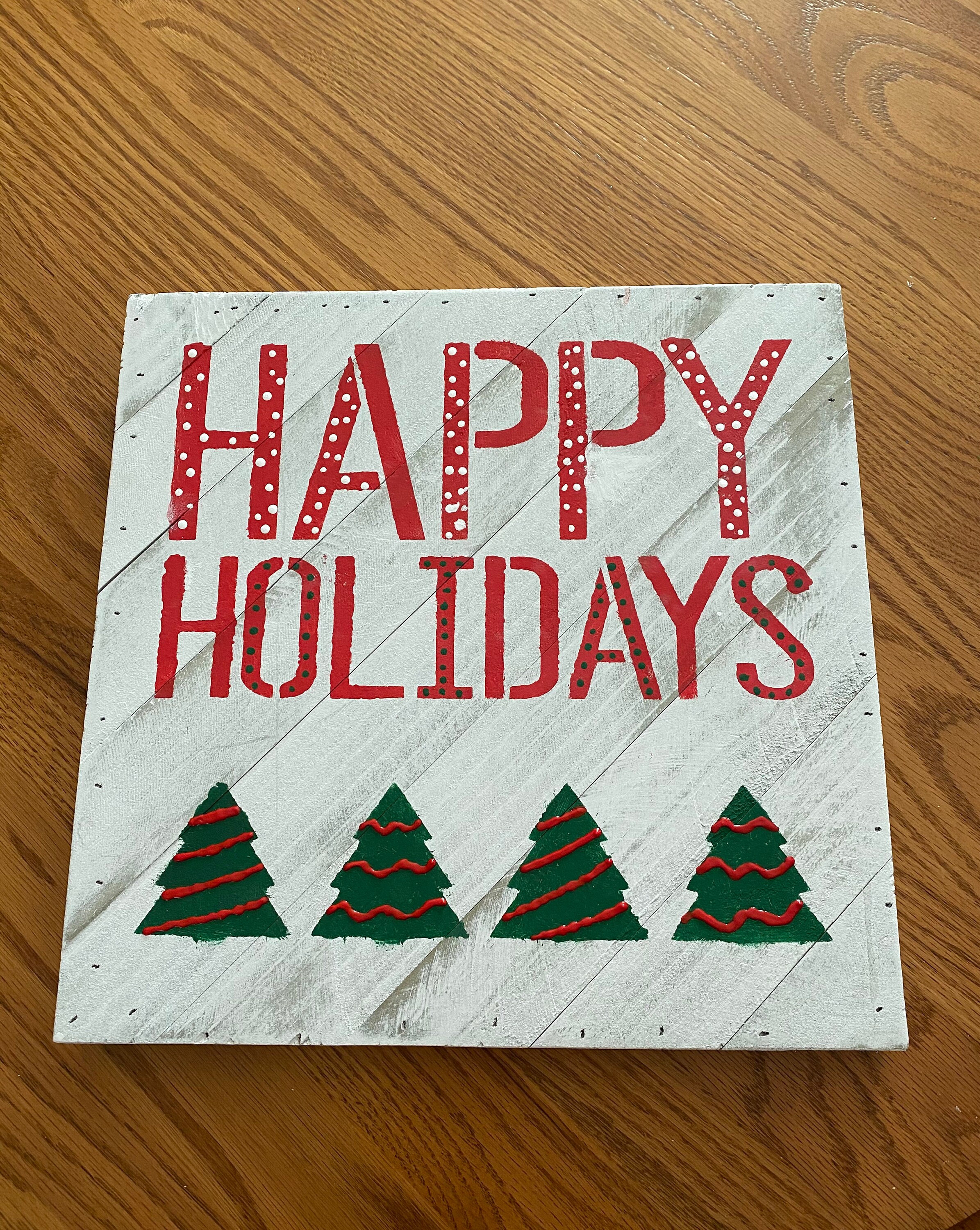 White Wooden HAPPY HOLIDAYS Sign - Etsy