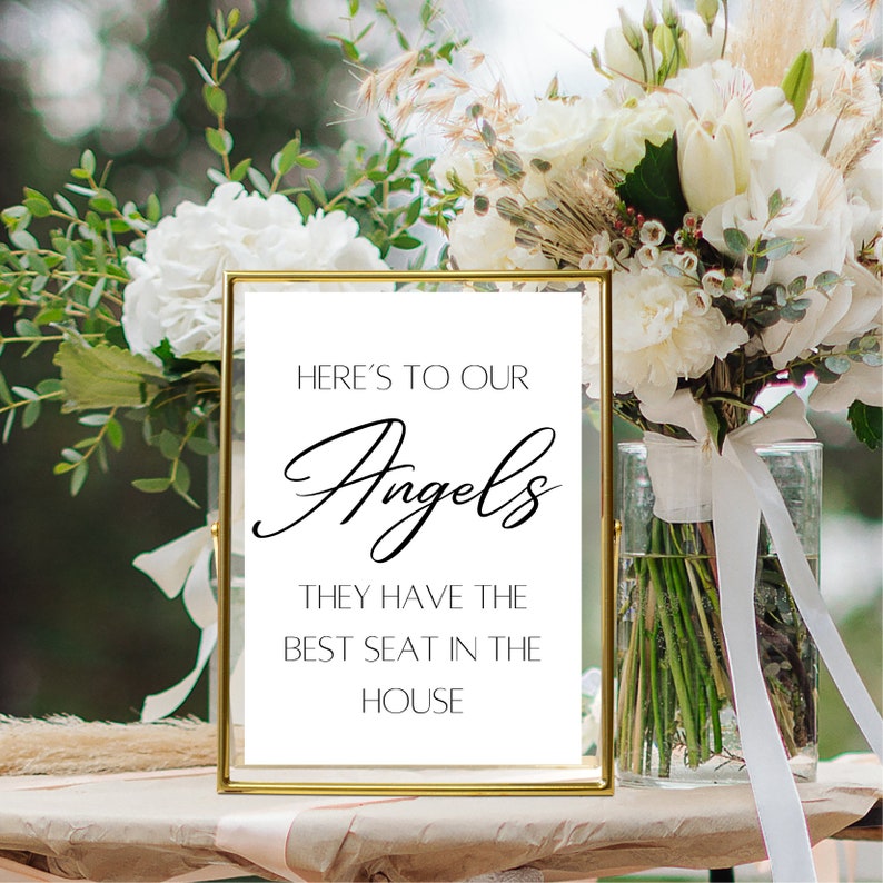 Minimalist Here's to Our Angels Sign Memorial Sign - Etsy