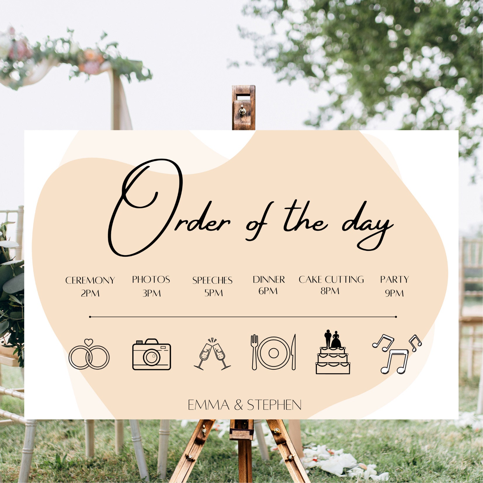 Order of the Day Wedding Template, Order of Service Sign, Wedding ...