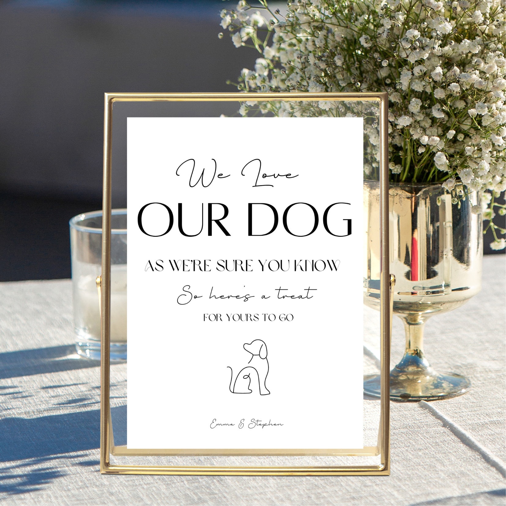 We Love Our Dog Wedding Sign, Wedding Pet Sign, Personalised Pet Sign ...