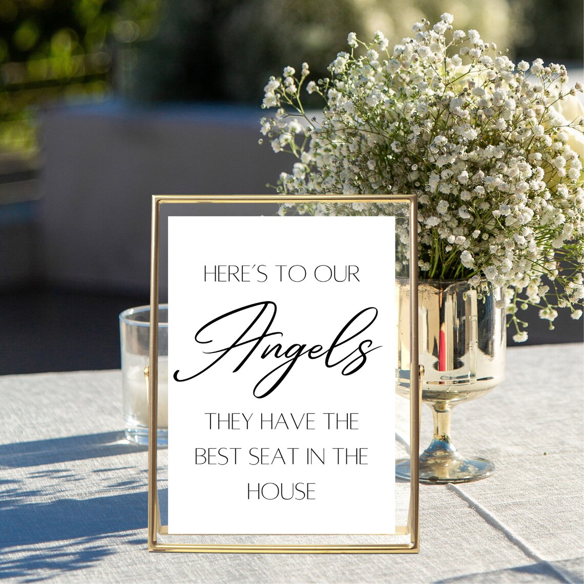 Minimalist Here's to Our Angels Sign, Memorial Sign, Wedding Memorial ...