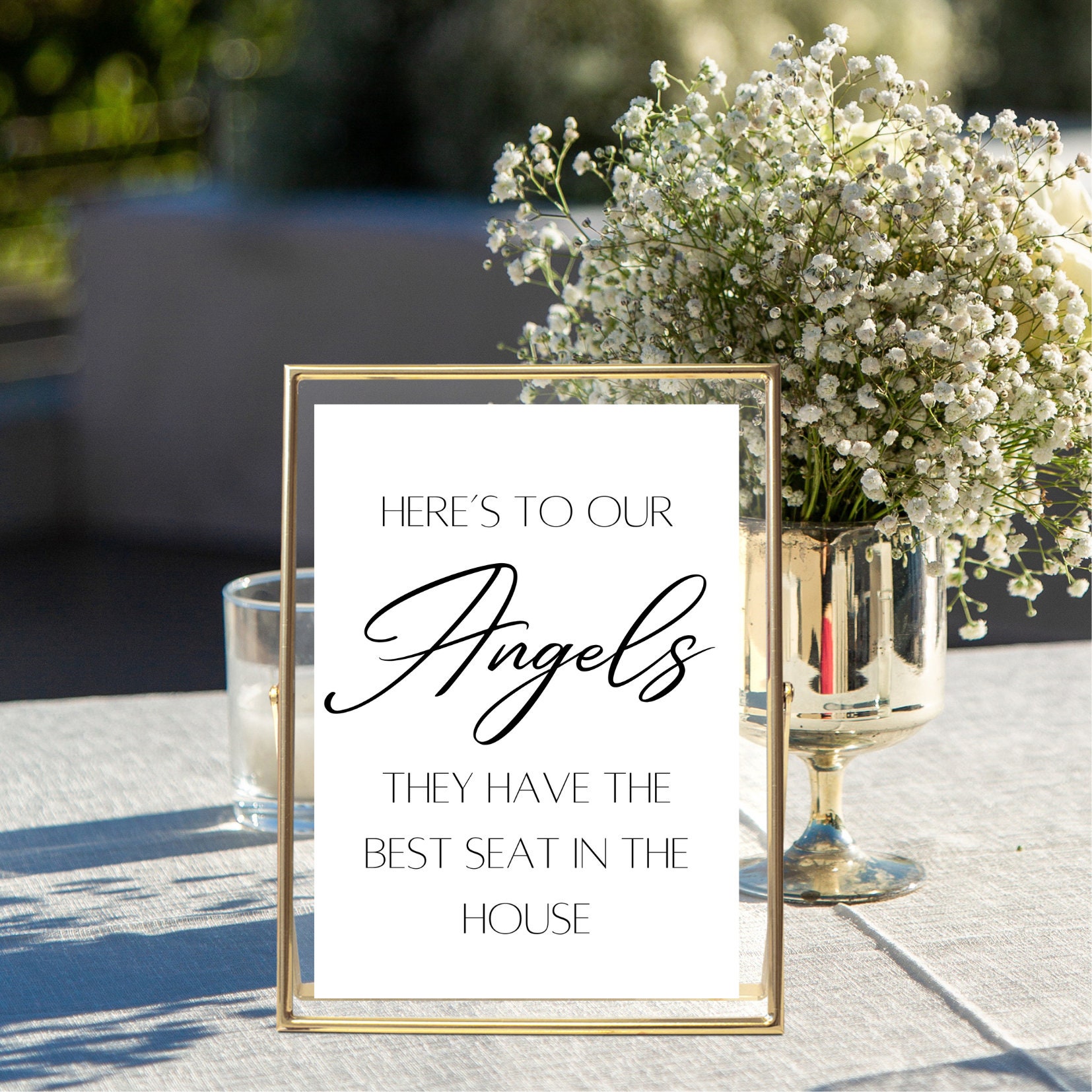 Minimalist Here's to Our Angels Sign, Memorial Sign, Wedding Memorial ...
