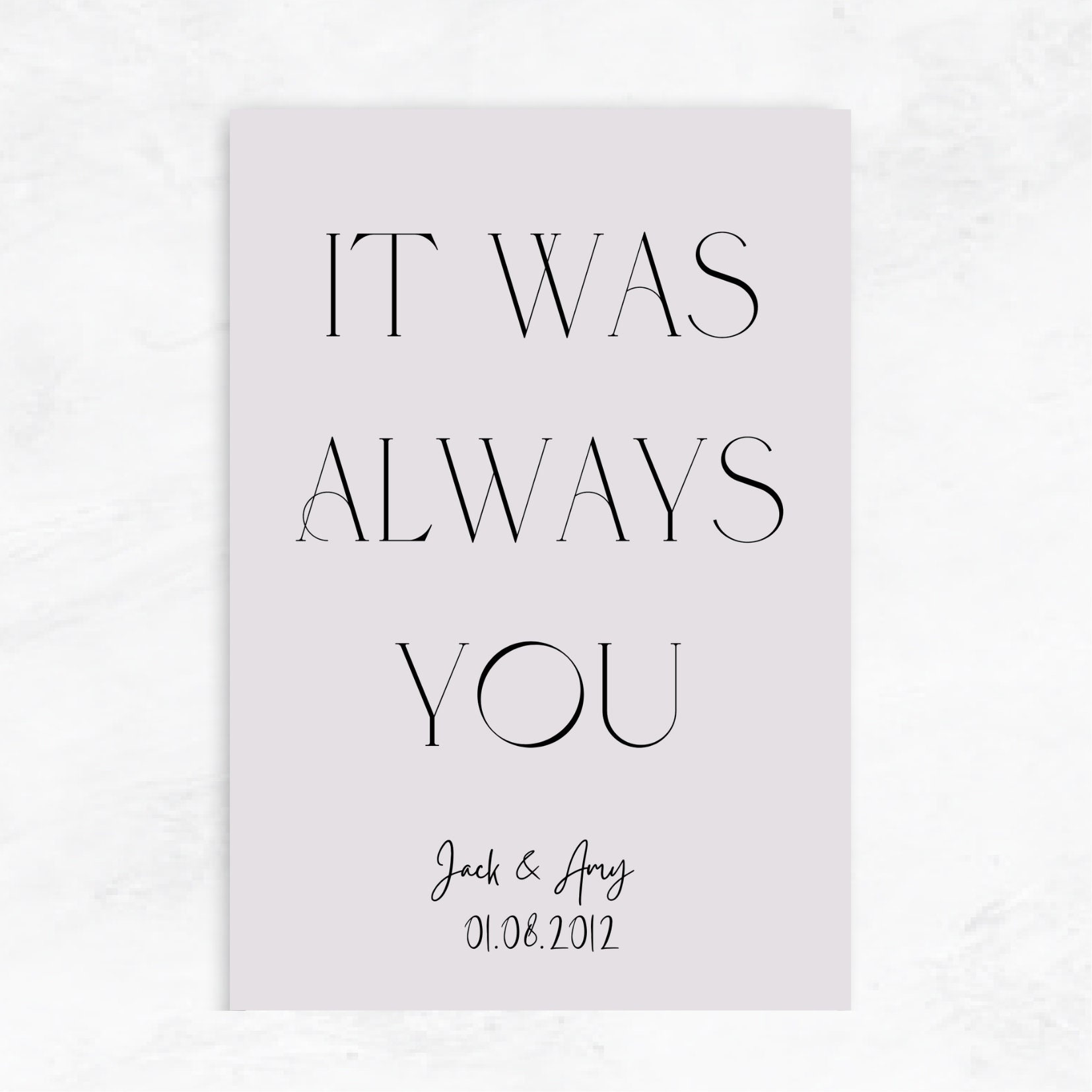 It Was Always You Sign Template, Instant Print Template Love Sign ...