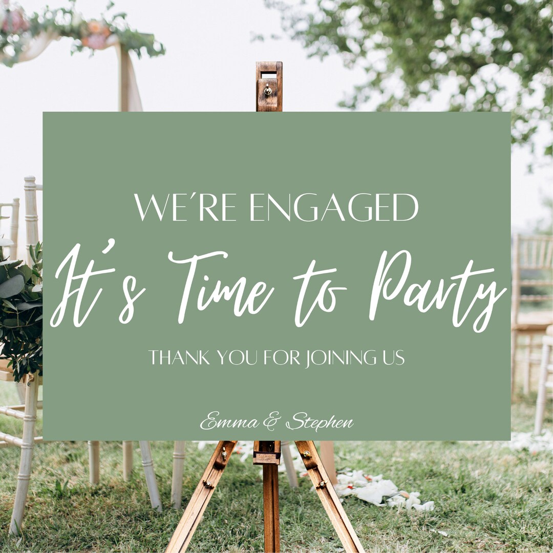 Engagement Party Sign Template, Modern Minimalist Engagement Welcome ...