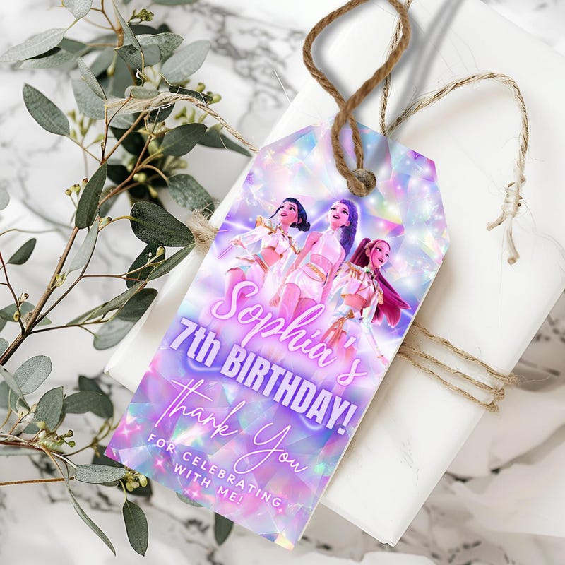 K Pop Party Bag Tags - Etsy