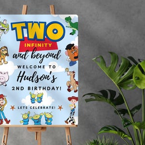 Toy Story 2nd Birthday Welcome Sign, Two Infinity and Beyond Welcome ...