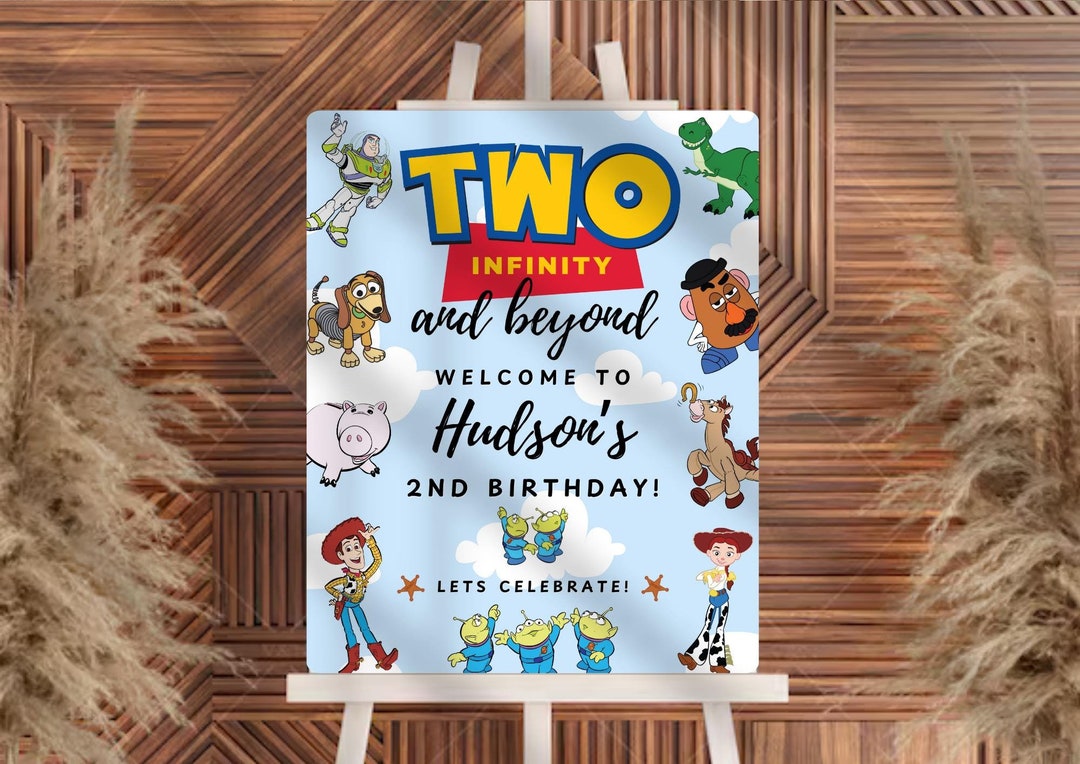 Toy Story 2nd Birthday Welcome Sign, Two Infinity and Beyond Welcome ...