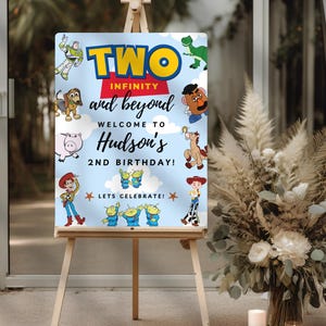 Toy Story 2nd Birthday Welcome Sign, Two Infinity and Beyond Welcome ...