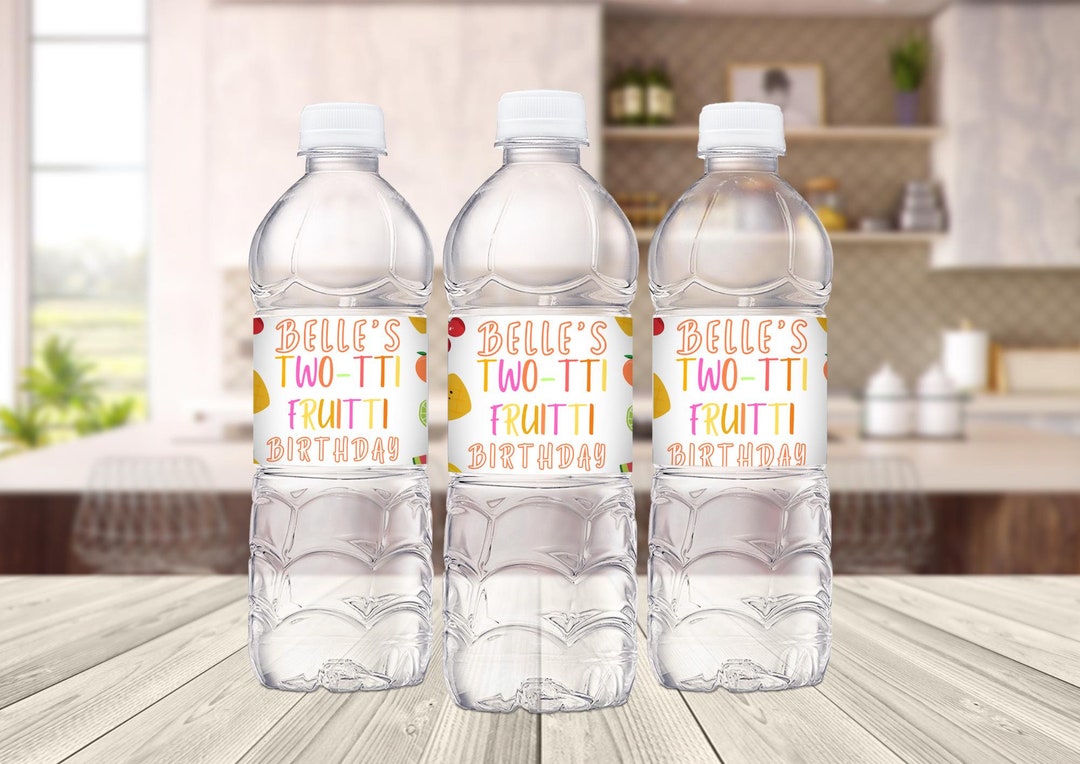 Two-tti Fruitti Editable Water Bottle Label, 16oz 8oz, 2nd Birthday ...