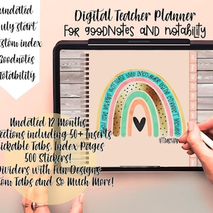 Digital Teacher Planner, Goodnotes Teacher Planner, Teacher Planner for ...