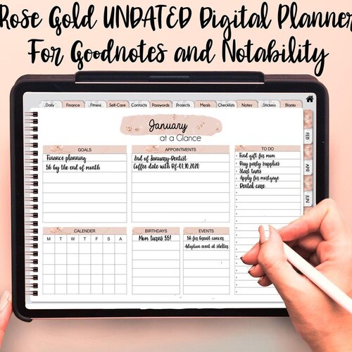 Undated Digital Planner for Goodnotes/notability With - Etsy