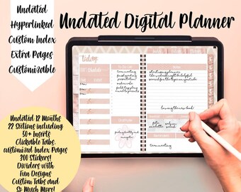 Leopard Print Digital Planner With Custom Index Goodnotes | Etsy