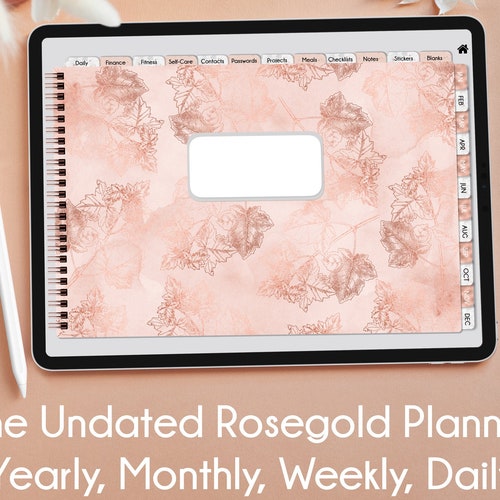 Rose Gold Polkas Digital Planner Undated Digital Planner for - Etsy