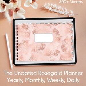 Rose Gold Polkas Digital Planner, Undated Digital Planner for Tablets ...