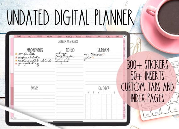 Undated White Digital Planner Minimalist Digital Planner for | Etsy