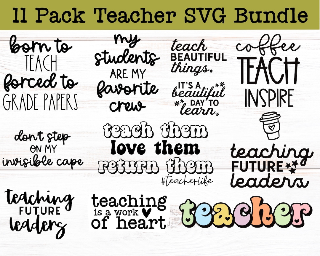 Teacher Svg Bundle, Teacher Png Svg, Teacher Svg for Cricut, Svg Files ...