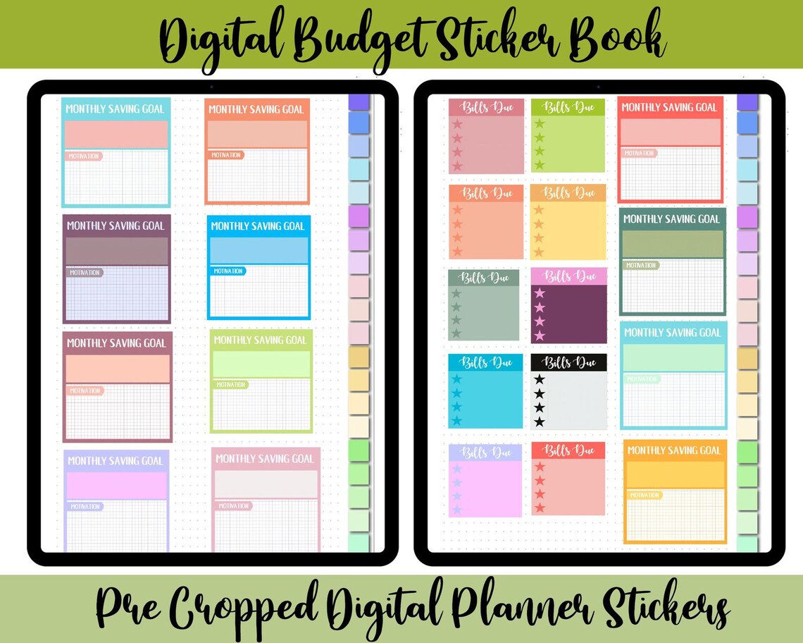 Digital Sticker Book Digital Budget Stickers Ipad Planner - Etsy