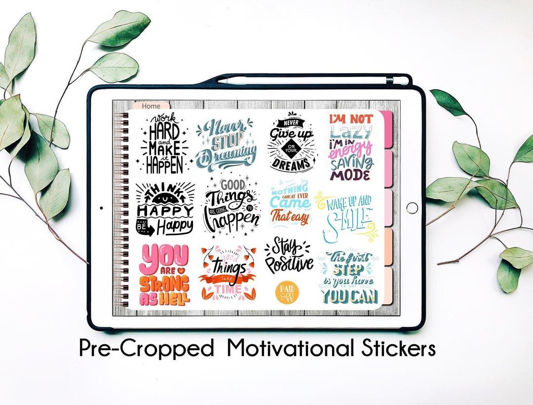 Digital Sticker Book, Motivational Digital Stickers, iPad Planner ...