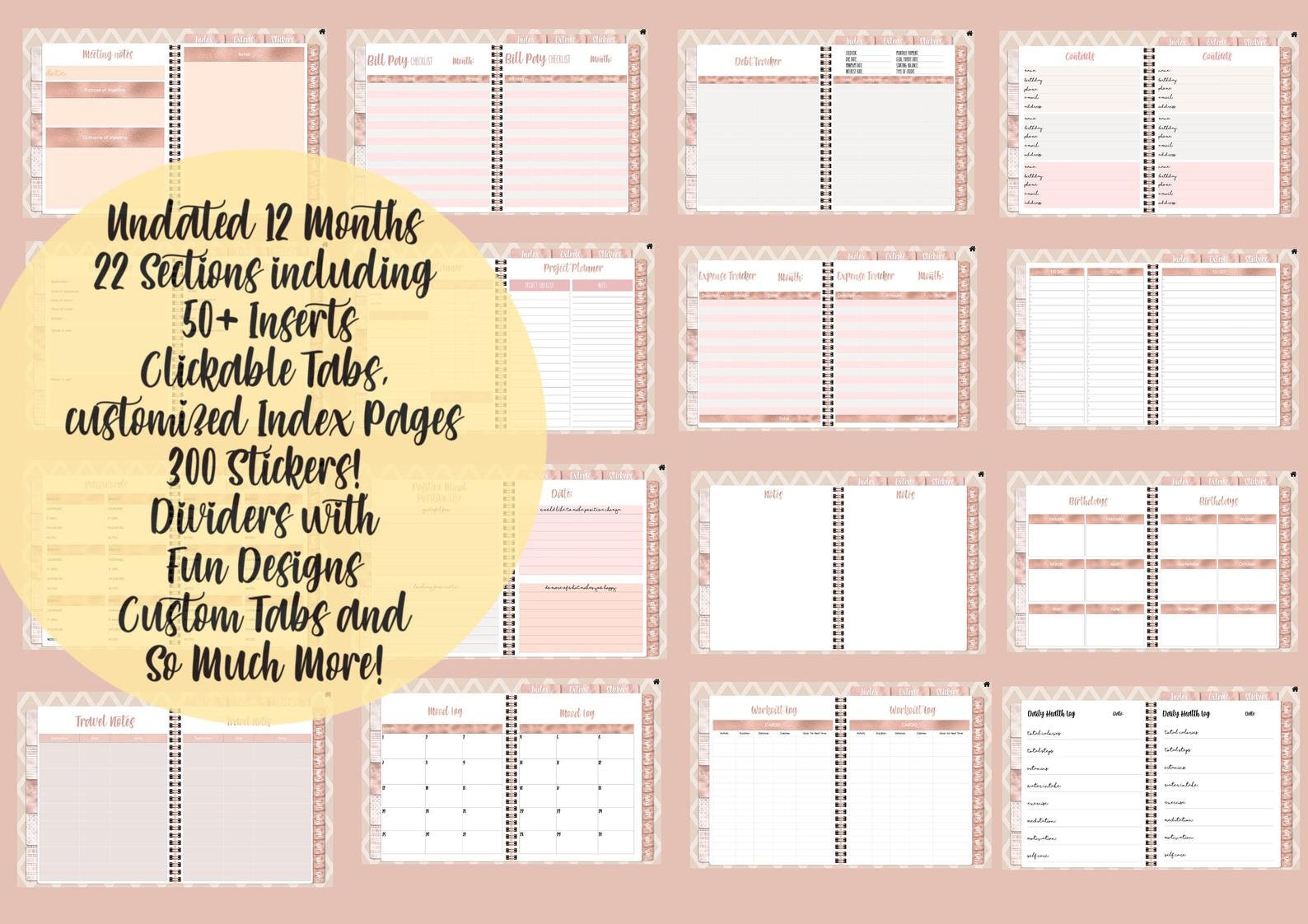 Leopard Print Digital Planner with Custom Index Goodnotes | Etsy