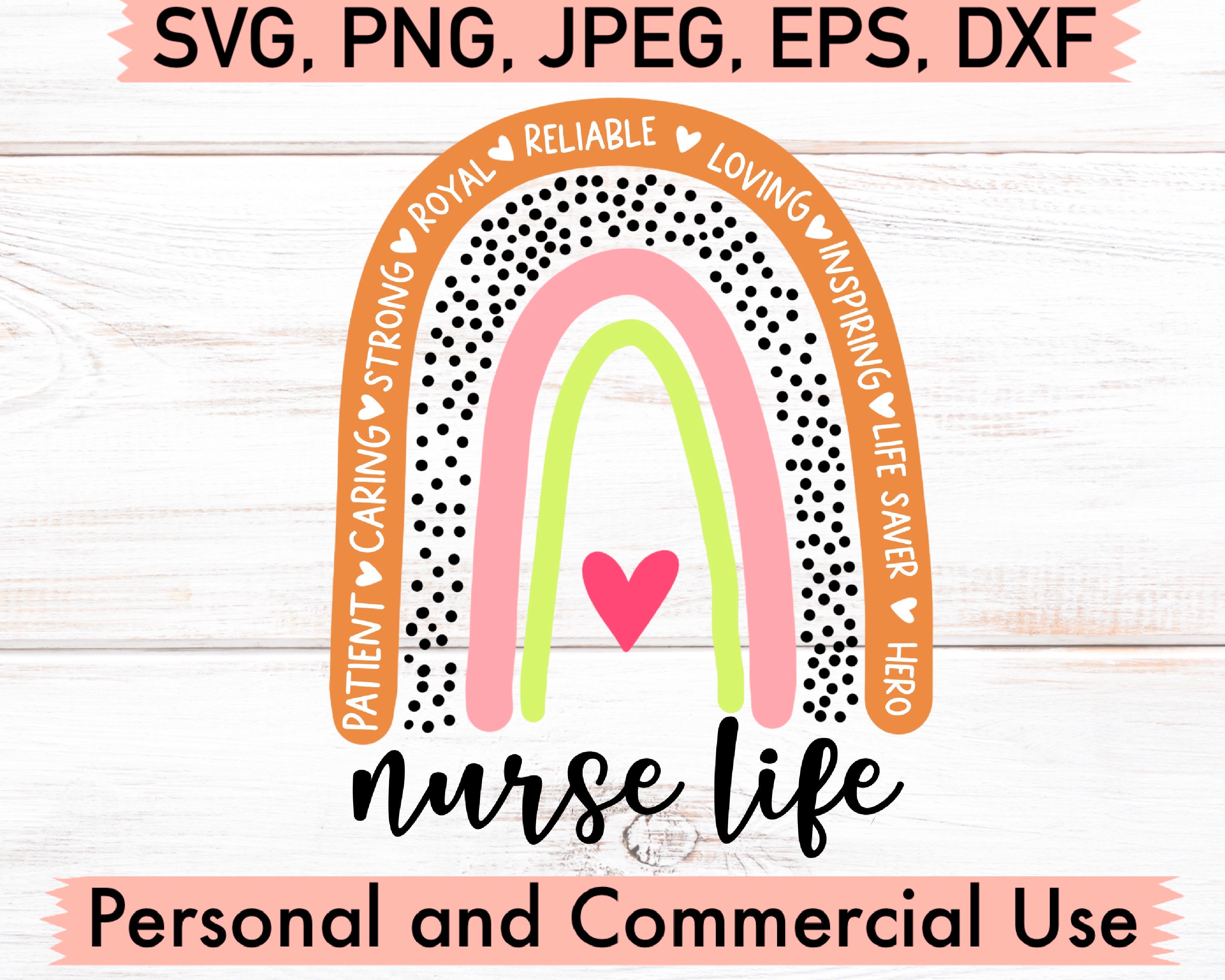 Nurse Rainbow Svg Nurse Svg Nurse Svg File Nurse Life Svg | Etsy
