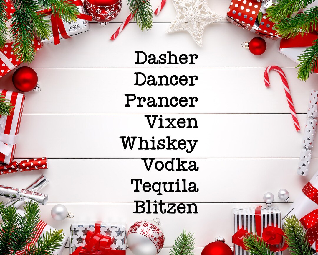 Dasher Dancer Vodka Svg Png File for Cricut, Christmas Svg, Christmas ...