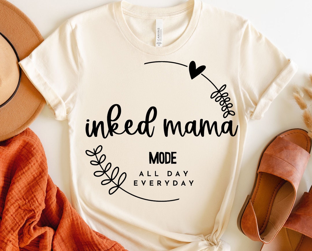 Inked Mama SVG and Png Cricut, Tattooed Mom Shirt Svg Mama Cute Svg for ...