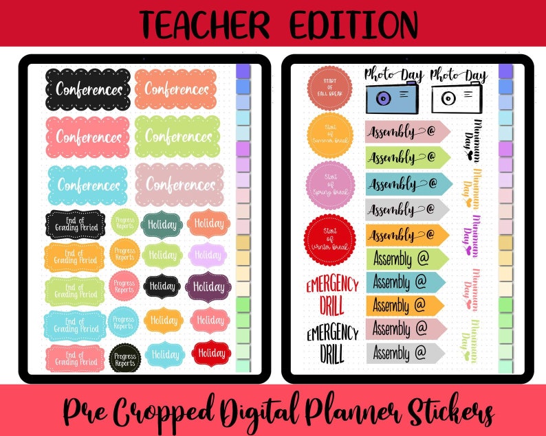 Digital Teacher Sticker Book, Digital Budget Stickers, Planner Sticker ...