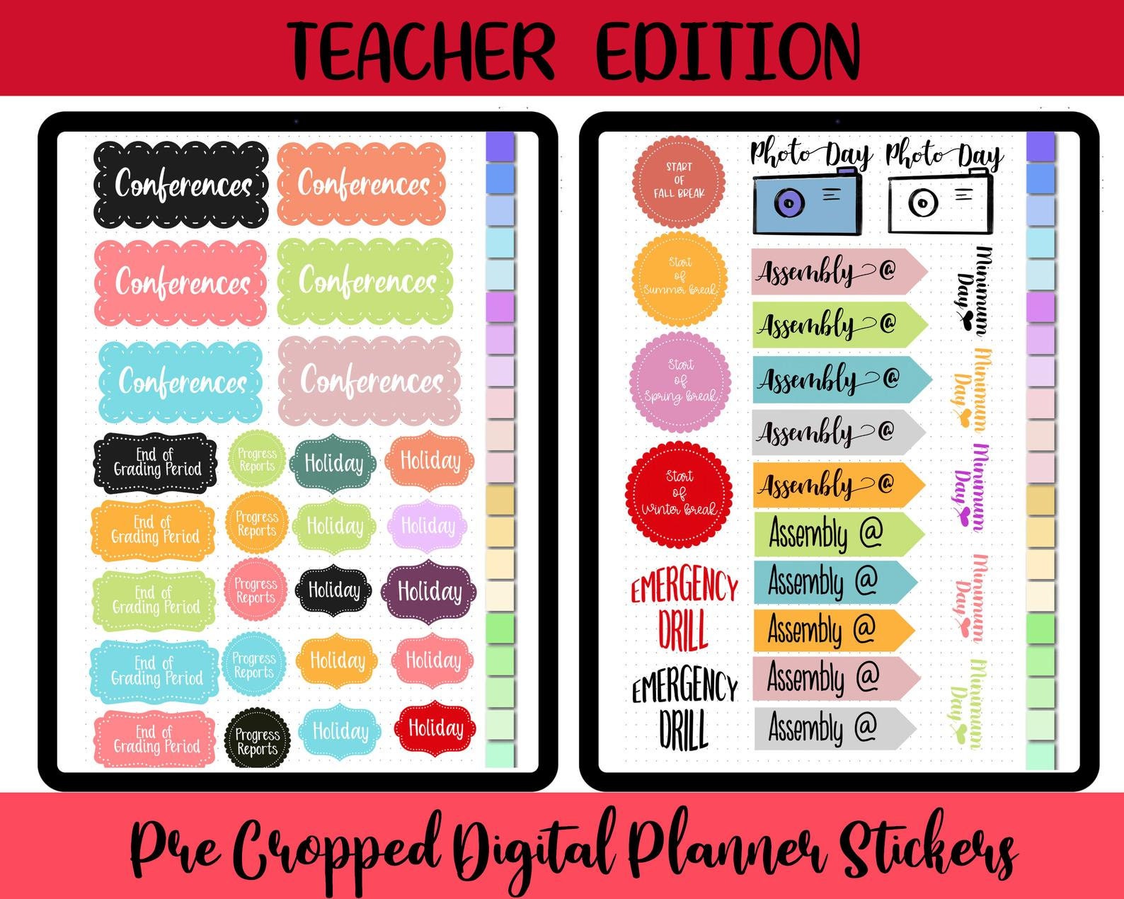 Digital Teacher Sticker Book Digital Budget Stickers Planner | Etsy