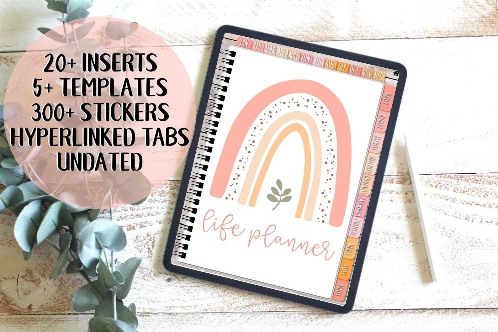 Undated Digital Planner, Digital Planner for Tablets, Goodnotes Digital ...