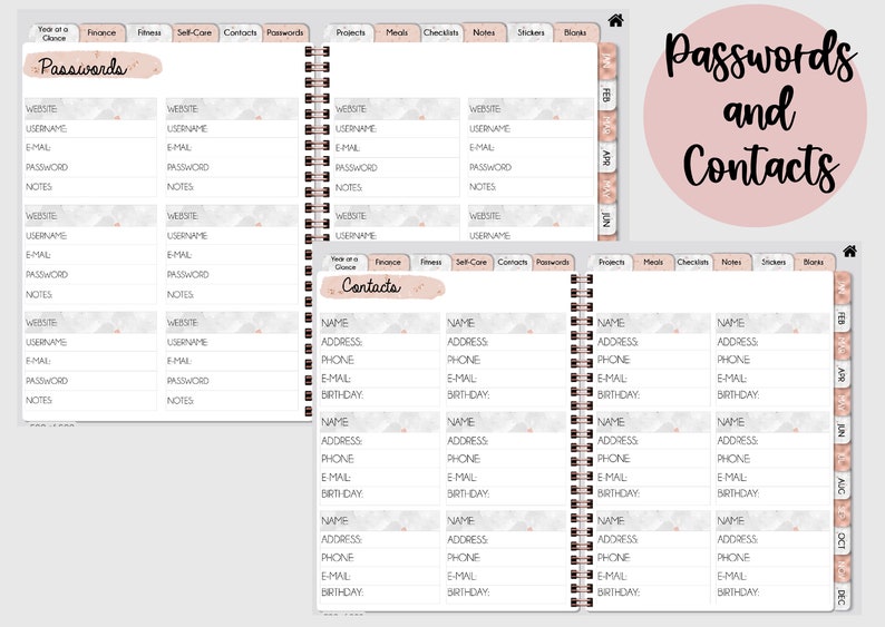 2021 Rose Gold Digital Planner 2021 Digital Planner for | Etsy