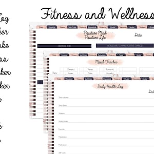 Navy and Rose Gold Digital Planner, Undated Digital Planner for Tablets ...