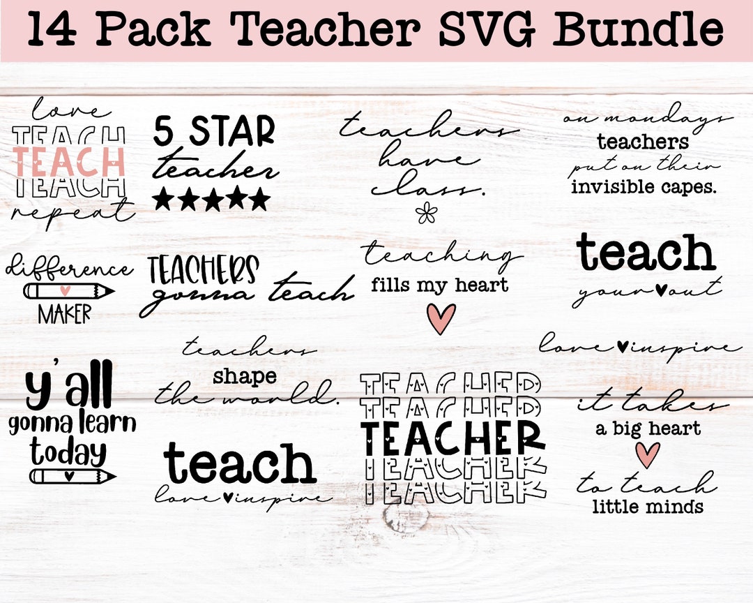 Teacher Svg Bundle, Teacher Png Svg, Teacher Svg for Cricut, Svg Files ...