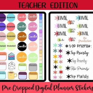 Digital Teacher Sticker Book, Digital Budget Stickers, Planner Sticker ...