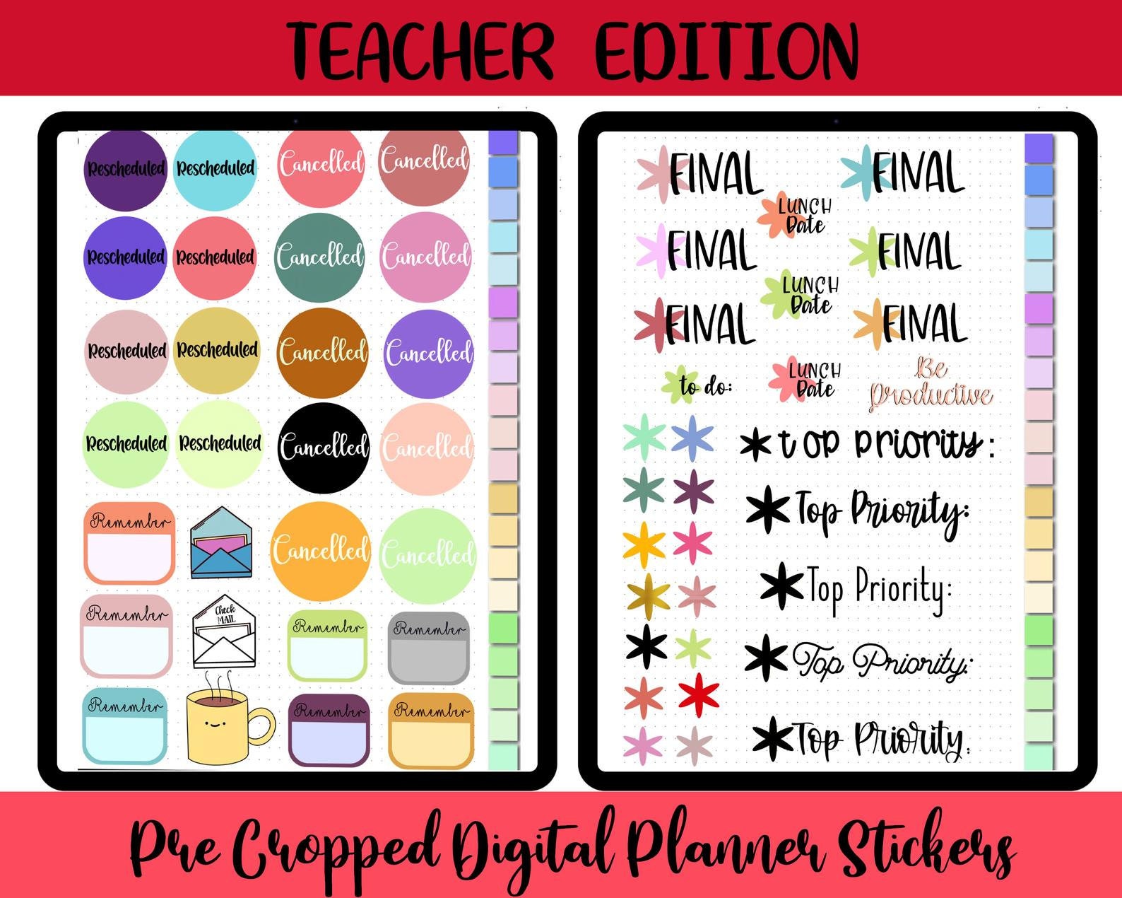 Digital Teacher Sticker Book Digital Budget Stickers Planner | Etsy