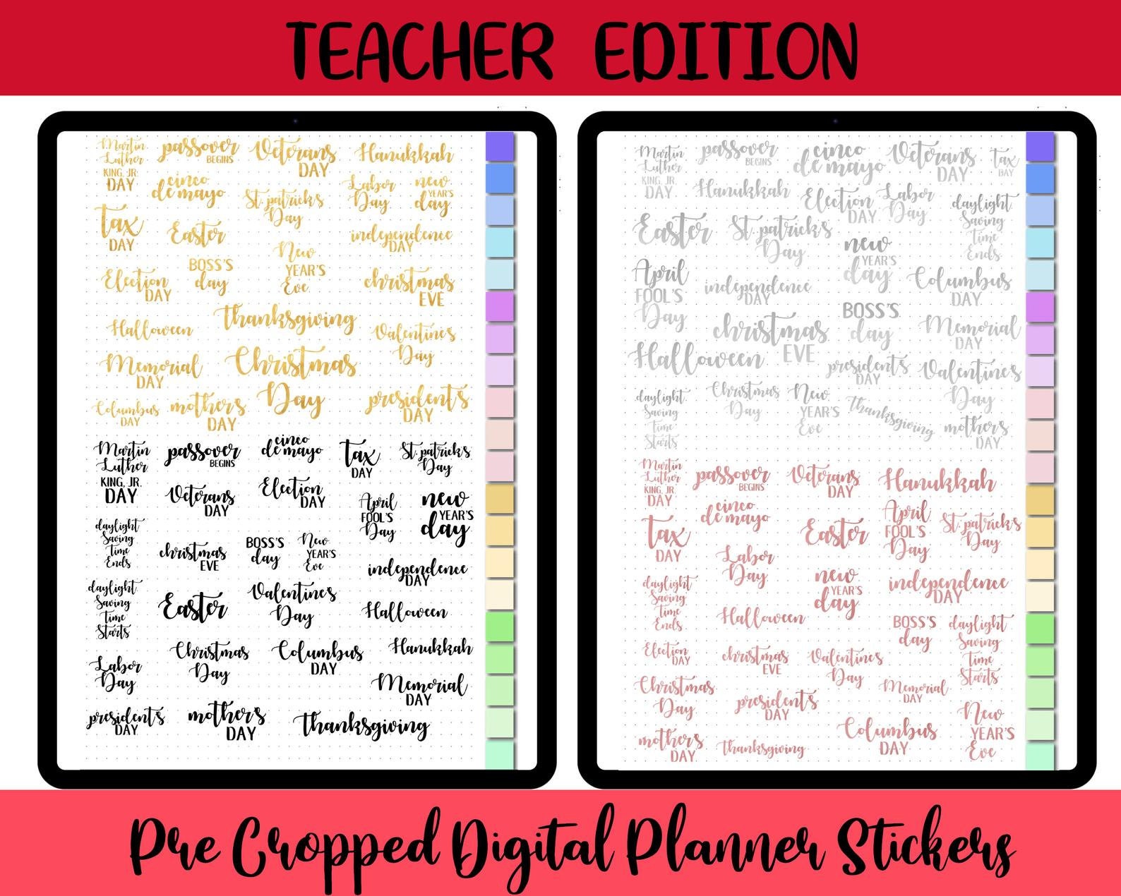Digital Teacher Sticker Book Digital Budget Stickers Planner | Etsy
